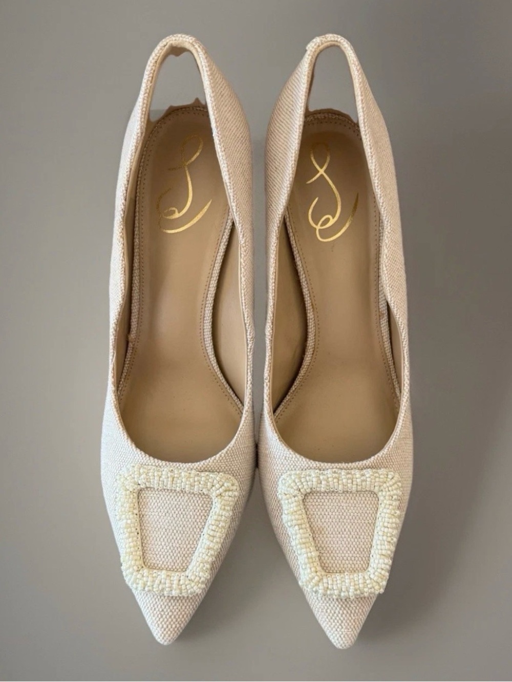 Sam Edelman | Shoes | Sam Edelman Joren Knit Pointed Toe Heels Pearl ...